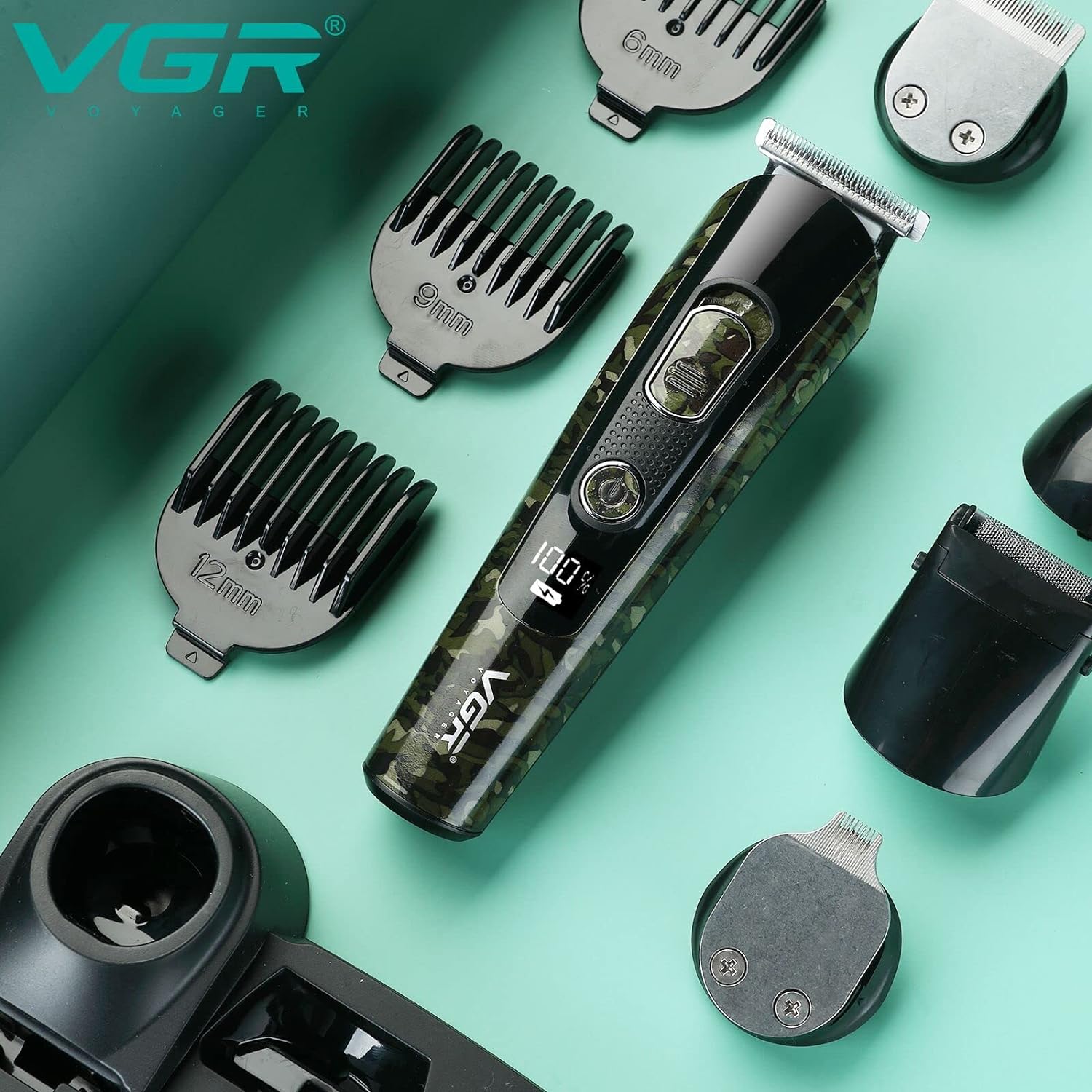 VGR V-102 Camouflage Professional Grooming Kit with Cord & Cordless Multipurpose Hair Clipper ...
