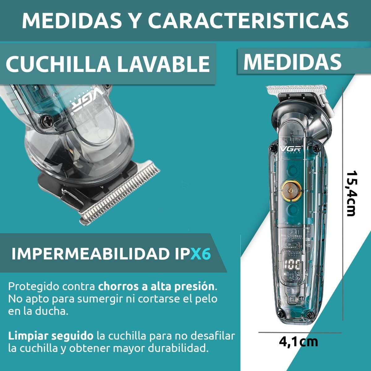 Machine à patillera pour poils de nez 2 en 1 VGR V-949 Argentine IPX6 – VGR STORE