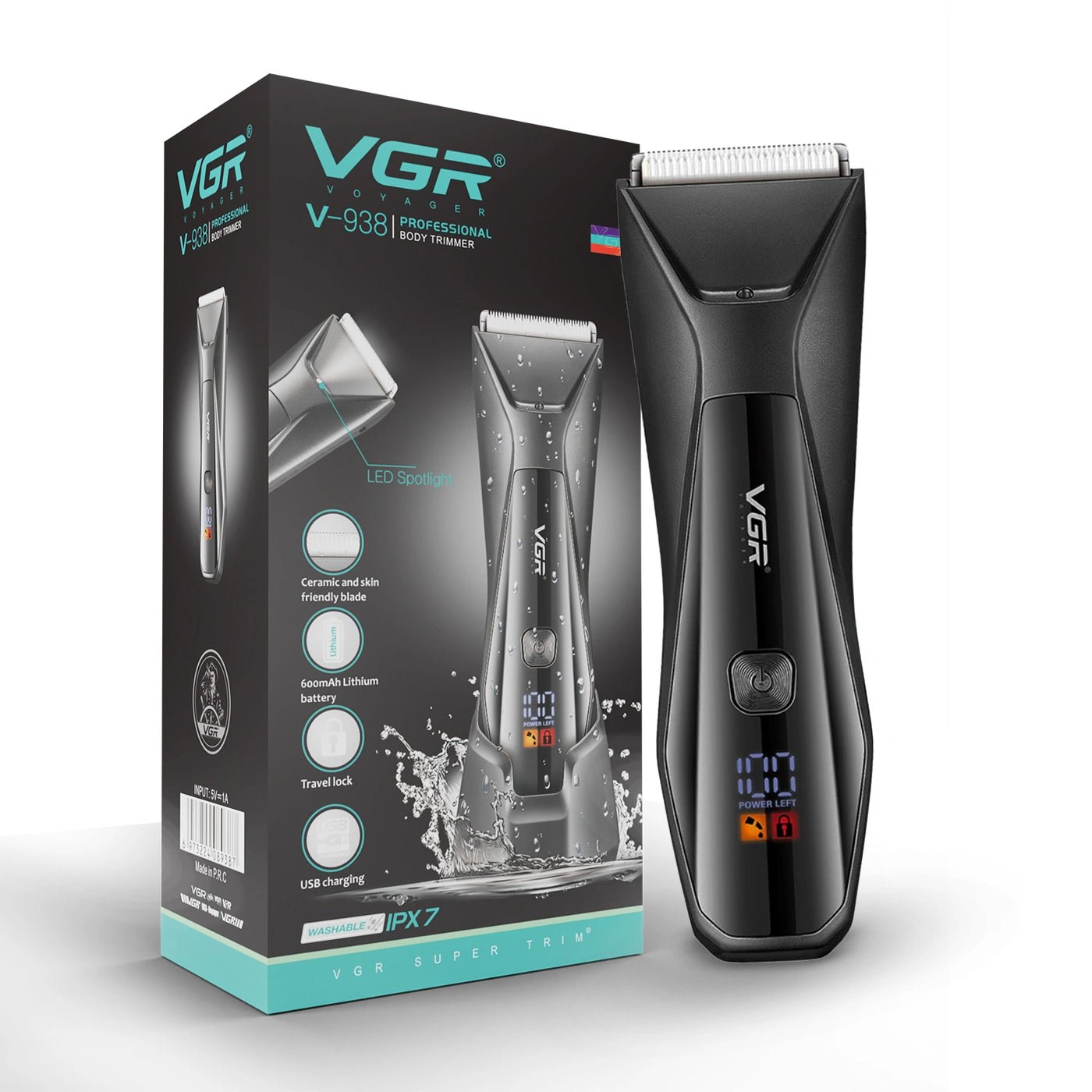 VGR V-938 Professional Cord/Cordless Body Trimmer for full-body ...